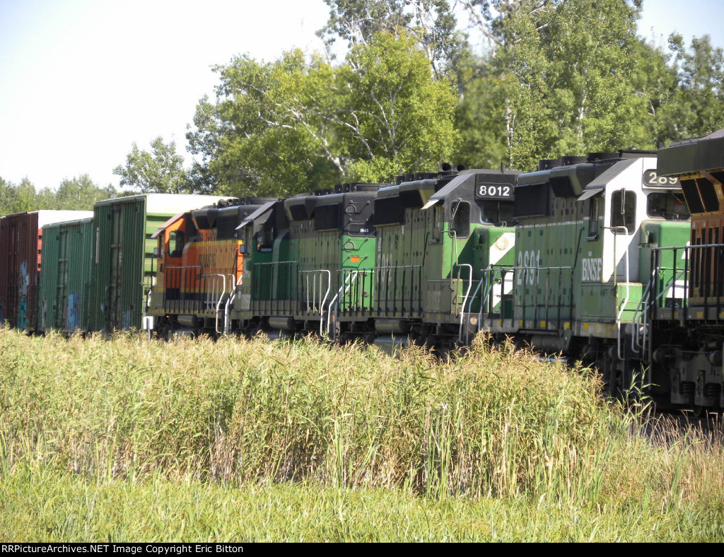 The SD40 - 2s of BNSF 5768 South